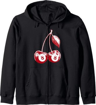 Trendy Apparel Billiards 8 Ball Dark Red Cherries Kapuzenjacke