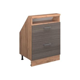 Vicco Meuble de Rangement sous Pente Rion, Gris Noble/ch&ecirc;ne dor&eacute;, avec 2 tiroirs