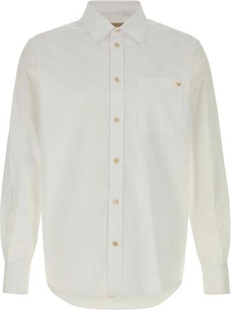 Valentino Garavani Homme, Chemises, Blanc, Taille: XL Chemise Oxford en coton avec VGold