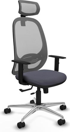 Piqueras y Crespo Cilanco B&uuml;rostuhl mit 1D-Armlehnen, h&ouml;henverstellbare Lendenwirbelst&uuml;tze und h&ouml;henverstellbares Kopfteil, Grau/Dunkelgrau