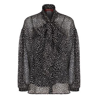 Max Mara Bluse aus bedrucktem Chiffon - - Blouses & Shirts - Damen - Schwarzk - M