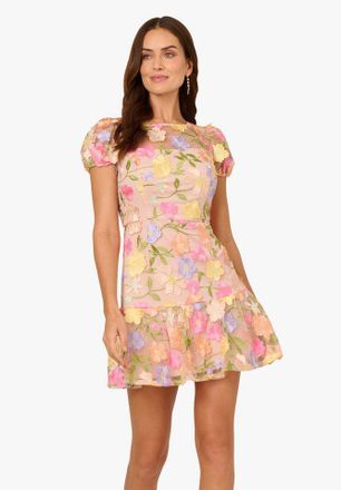 Adrianna Papell Abendkleid Embroidered Flounce Dress Tailliert, figurbetont, elegant