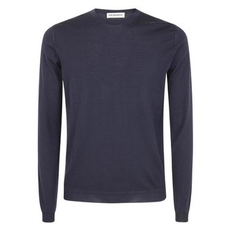 Goes Botanical Pullover Rundhals - - Knitwear - Herren - Blau - M