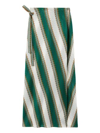 La DoubleJ jupe longue à rayures diagonales - Vert