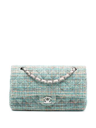 Chanel 2010-2011 Medium Classic Tweed Double Flap shoulder bag - Blau