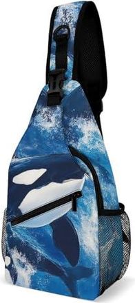 Generic Multifonction Sacoche Homme Bandouliere Océan Animaux marins Orques Orques Art Sac De Poitrine Casual,Mode Sling Sac à Dos pour Homme Femme Camping