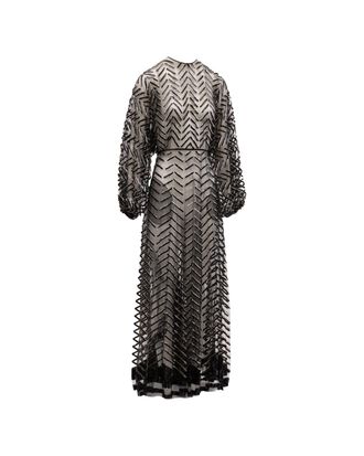 Valentino Garavani Womens Black Embroidered Evening Dress
