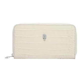 Philipp Plein Femme, Accessoires, Beige, Taille: ONE Size Rounded Zip Wallet Cocco