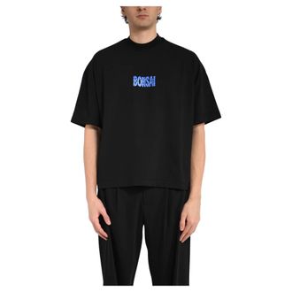 BONSAI Homme, Tops, Noir, Taille: XL Crew Neck Cropped T-Shirt