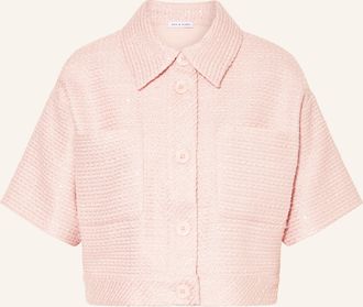Mrs & Hugs Mrs & Hugs Tweed-Jacke Mit Pailletten Und Glitzergarn rosa
