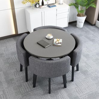 Generic Moderner K&uuml;chentisch, runder Konferenztisch mit Fr&uuml;hst&uuml;cksbar, Esstisch und St&uuml;hlen f&uuml;r Haus, Garten oder Restaurant