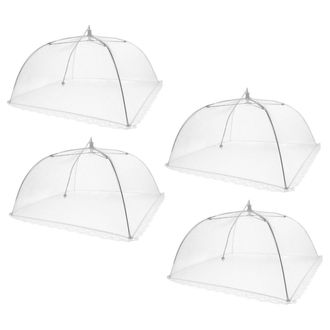 Cabilock Fliegenabdeckhaube Lebensmittelnetz 43x43cm Mesh Lebensmittelschutz Faltbar F&uuml;r Picknick Grill Camping 4 St&uuml;ck