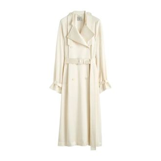 Toteme Femme, Manteaux, Blanc, Taille: 38 FR Draped Satin Trench