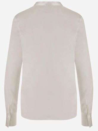 F.it Womens Shirt Stretch Silk White