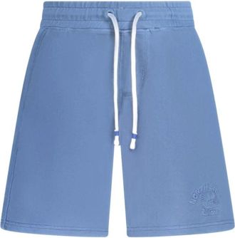 North Sails Homme, Shorts, Bleu, Taille: S Pantalon en Coton Bleu Brossé avec Broderie