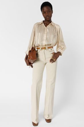 Gerard Darel Chemise fluide &agrave; rayures et jacquard - CRINA - Naturel