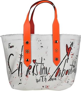 Christian Louboutin Femme, Sacs, Blanc, Taille: ONE Size Frangibus Medium Tote Bag