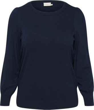 Kaffe Curve Kaffe Curve Damen Übergröße, Rundhalsausschnitt, reguläre Passform, Lange Ärmel Pullover, Midnight Marine, M Größen