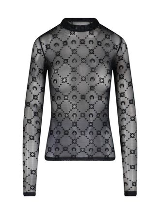 Marine Serre Top Moonogram Mesh Flock