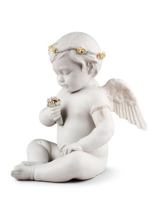 Lladro Statue Skulptur Figur Engel Cherubino 32 x 22 x H32 cm, Porzellan 01009532