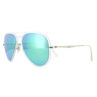 Ray-Ban Aviator Unisex Matt Transluzent Gr&uuml;n Spiegel Sonnenbrille