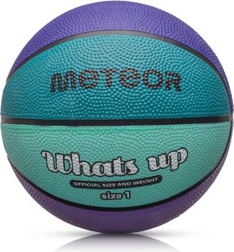 Meteor Whats UP Kinder Basketball Gr&ouml;&szlig;e 1 ideal f&uuml;r 4-8 J&auml;hrige, robust, weicher Mini Basketball f&uuml;r Ausbildung, rutschfeste Oberfl&auml;che, vielseitig einsetzba