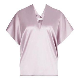 Nina Ricci Femme, Blouses et Chemises, Violet, Taille: 36 FR V-Neck Silk Satin Top