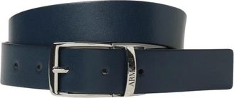 Emporio Armani unisex, Accessoires, Bleu, Taille: ONE Size Leather Belt