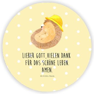 Mr. & Mrs. Panda Pinnwand Magnet Igel Beten - Geschenk, Lustige Sprüche, Leben, Gott, kühlschrankmagnete, Magnete, rundmagnet, Sonnenhut, Amen, Kühlschrankmagnet