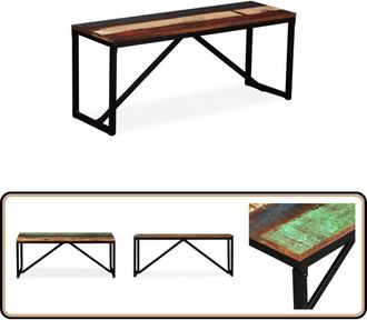 vidaXL Vidaxl - Sitzbank Massivholz 110x35x45 cm - Sitzbank - Industrielle Sitzbank - Holzm&ouml;bel - Vintage M&ouml;bel - Altholz M&ouml;bel