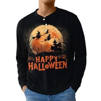 Generic Chemise dHalloween pour homme avec imprim&eacute; - Chemises &agrave; manches longues pour adultes - Costumes dHalloween 2025 - V&ecirc;tements dautomne pour gar&ccedil;on 10, r