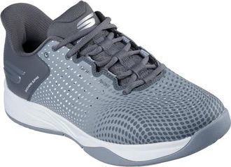Skechers Homme Viper Court Reload Basket, Grey Synthetic/Charcoal/Textile/Trim, 44.5 EU