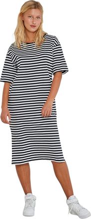 Noisy May Noisy May Damen Nmmayden 2/4 Dress Noos Kleid, Mehrfarbig (Black Stripes: Bright White), XL EU