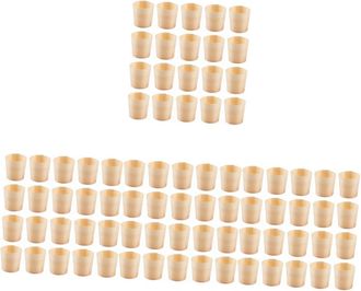 Minkissy 80 Stk Eisbecher Wurstbecher Dipbecher Kaffeebecher Wassergl&auml;ser Trinkbecher Outdoor-Geschirr Handbuch frittes Salat Container Holz Wiederverwendbar