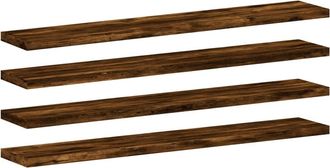 Generic 4X B&uuml;cherregal, Brett Wandboard, Wandregal Regal, Regalboden Wand, Board Ablage, H&auml;ngeregal, Schweberegal, Holzwerkstoff (Wei&szlig; 40x10x1,5cm) (60 x 10 x