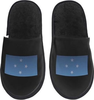Generic Pantoufles Effet Tricot Du Drapeau Des &Eacute;tats F&eacute;d&eacute;r&eacute;s De Micron&eacute;sie Slippers Respirantes L&eacute;g&egrave;res Chaussures Pour Chambre Ext&eacute;rieur Femme L