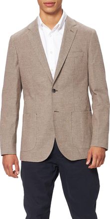 Hackett Mens Strch Flan Ptooth JKT Jacket, 8LGBROWN/BEIGE, 34W/32L