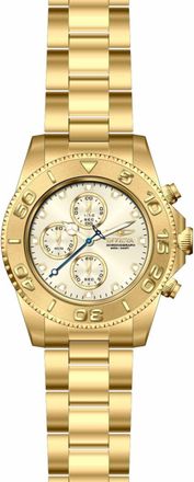 Invicta OCEAN VOYAGE 47654 Herrenuhr - Quarzwerk - Edelstahl mit goldenem Zifferblatt - 43 mm