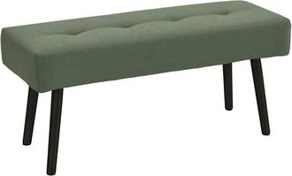 HOMCOM Bout de lit - HOMCOM - rembourr&eacute; - en velours c&ocirc;tel&eacute; et pieds en acier noir - charge 220 Kg - 100 x 36 x 45 cm - vert