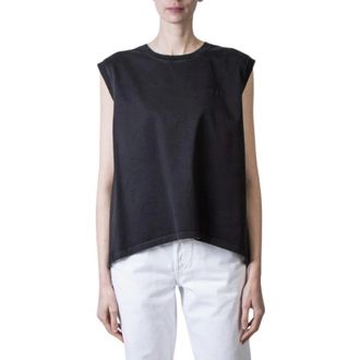 Dondup Femme, Tops, Noir, Taille: 42 FR T-shirt sans manches &agrave; col rond
