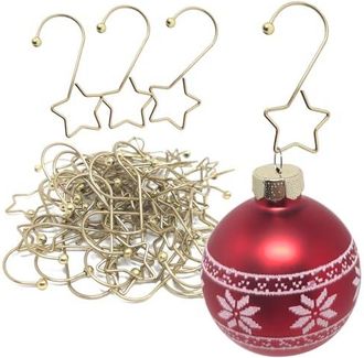 Com-Four 50x cintres Premium en Forme d&eacute;toile pour Boules de Sapin de No&euml;l - Crochets pour Boules de No&euml;l - cintres pour Boules pour d&eacute;corations de Sapin de No