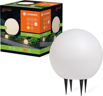 Ledvance ENDURA HYBRID BALL Außenleuchte, Hybridleuchte, 2W, 180lm, warmweiße Lichtfarbe, 3.000K Farbtemperatur, weiß, Kunststoff, IP44 & IP67 Schutzklasse, So