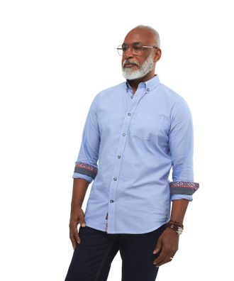 Joe Browns Herren Button-Down-Oxford Hemd, blau, XXL