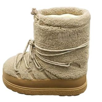 Generic YUJIEBB Bottes dhiver &agrave; semelle &eacute;paisse pour femme en coton avec sangle crois&eacute;e, Couleur caf&eacute;., 40.5 EU