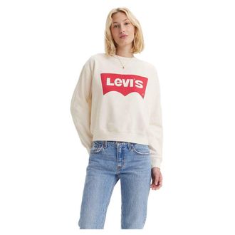 Levi's Womens Graphic Signature Whites, Crew WONKY BW Cloud, L