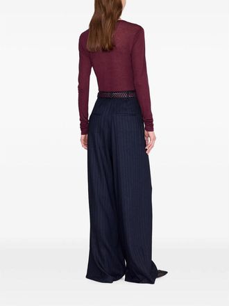 Anine Bing Wool-Tencel Blend T-Shirt - Red