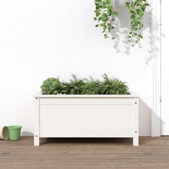 vidaXL Vidaxl - Jardinière blanc 82,5x40x39 cm bois massif de pin
