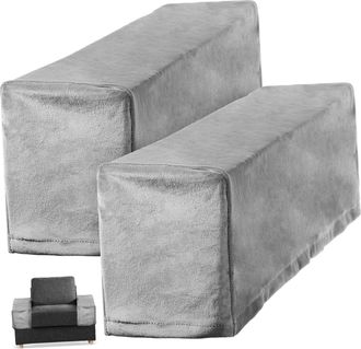 SOLUSTRE 2 Stück Teiliges Sofa armlehnen Schutzbezug Elastische Weiche Stoffarmlehnen Schonbezüge Passend für Eckige Abgerundete Couch Chaiselong armlehnen Was