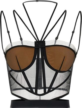 Nensi Dojaka Nensi Dojaka, Femme, Sous-v&ecirc;tements, Noir, Taille: 34 FR Sheer Corset Top