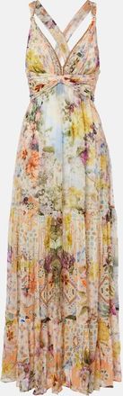 Camilla Robe longue en soie &agrave; ornements